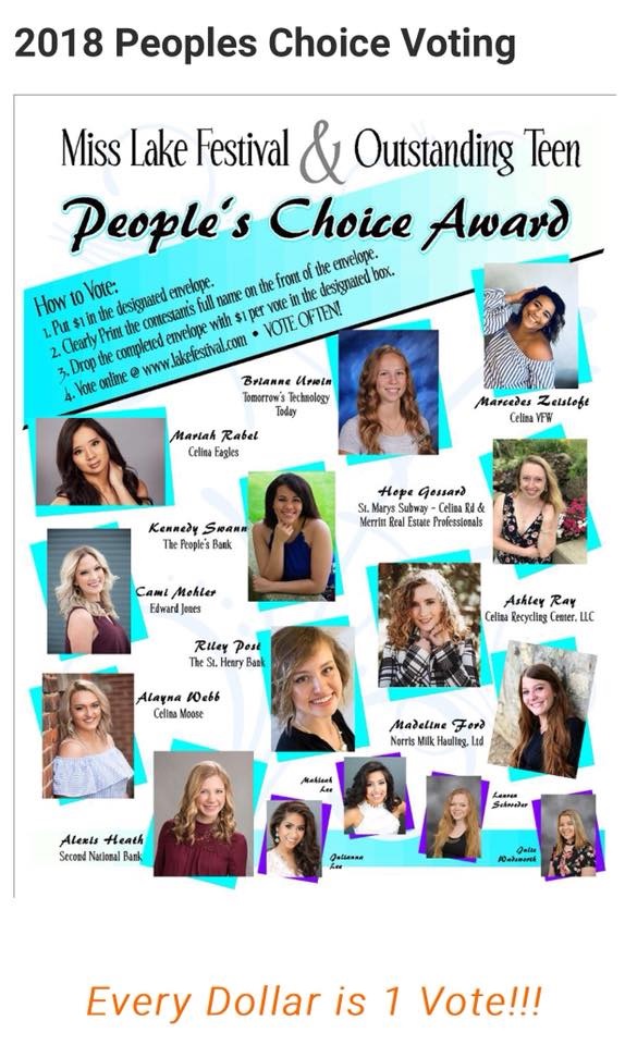 Miss Lake Festival And Outstanding Teen People’s Choice Voting – Mercer ...