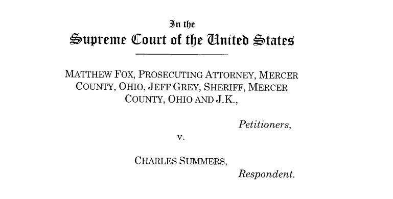 Mercer County Case In US Supreme Court Update…Summers v. Fox, et.al ...