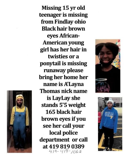 Findlay Police Searching For Missing Teen – Mercer County Outlook