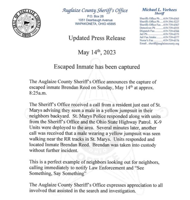 Updated: Inmate Located – Mercer County Outlook