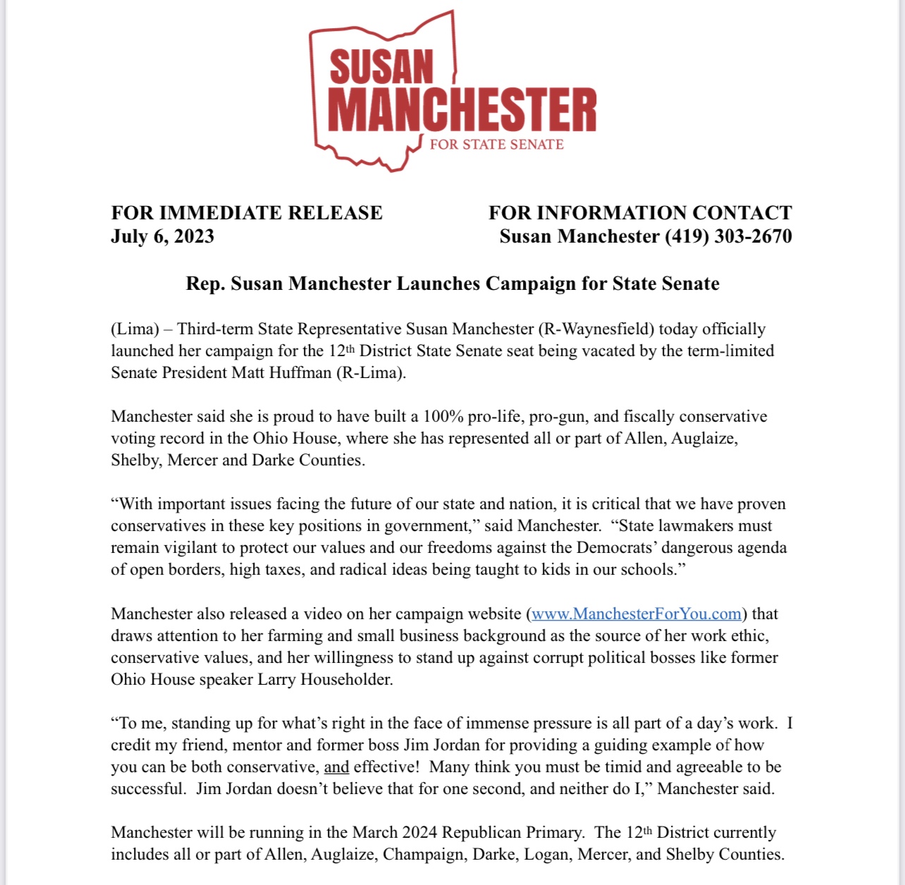 Susan Manchester To Run For 2024 State Senate Seat – Mercer County Outlook
