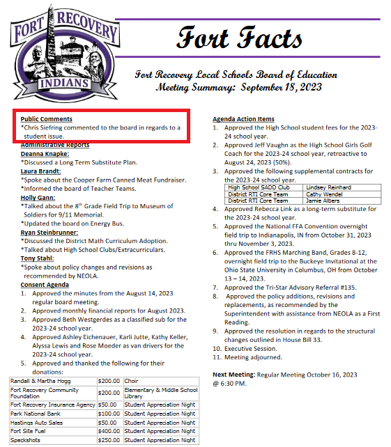 Father Shares Concerns Of Son’s Treatment At School With Ft. Recovery ...