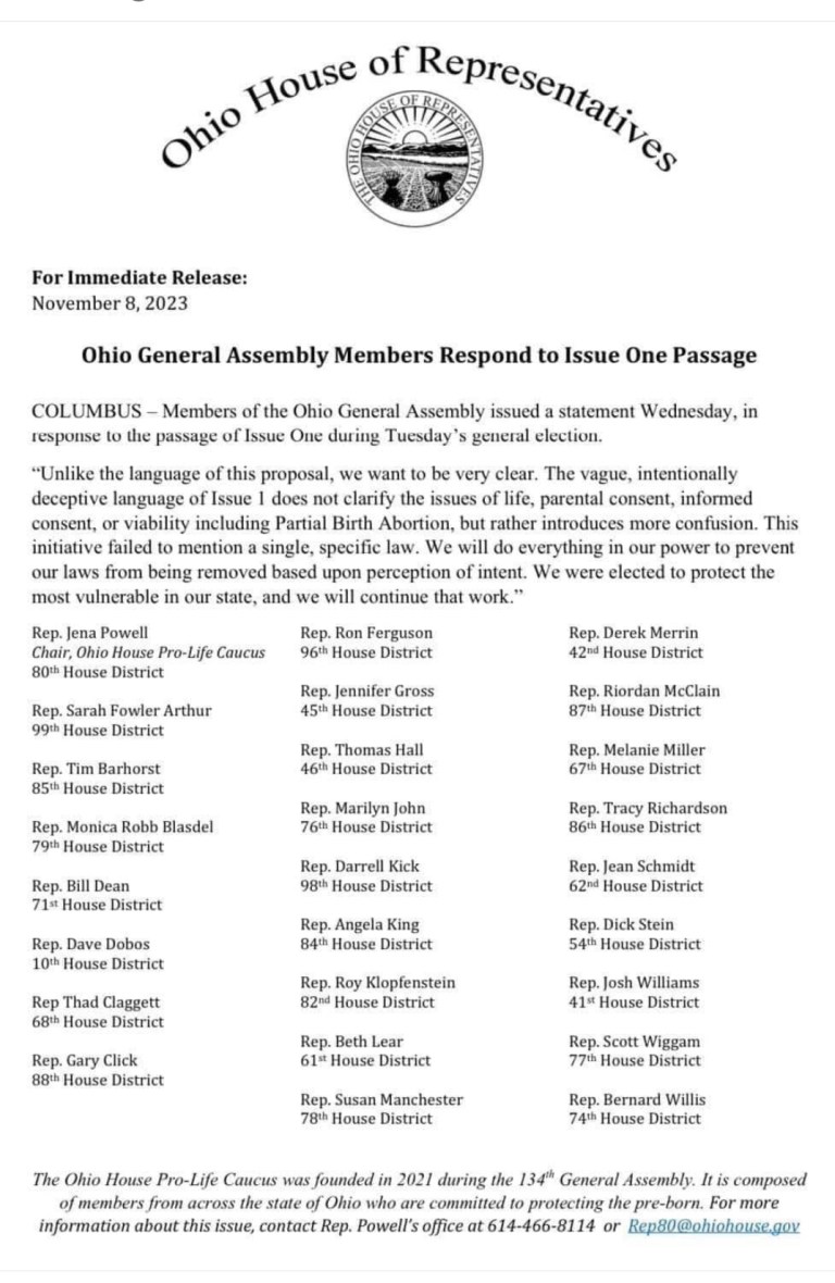 Ohio House Reps…Not So Fast – Mercer County Outlook