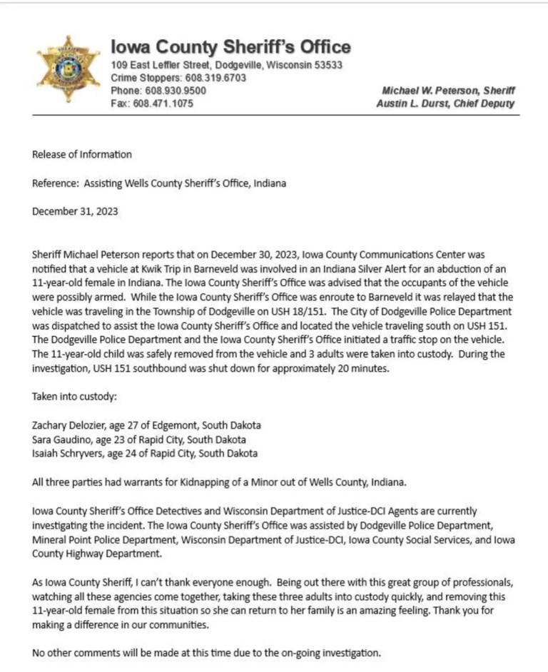 Updated : Located In Wisconsin——Markle, Indiana Girl Missing, Police ...