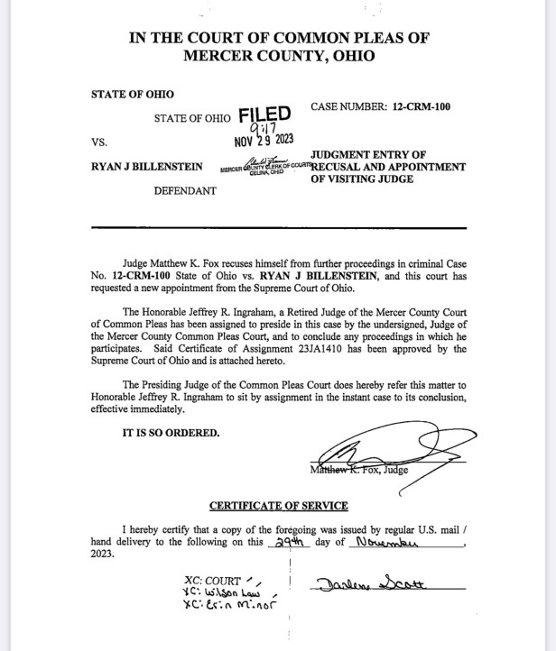 Billenstein Back To Mercer County For Common Pleas Judicial Release ...