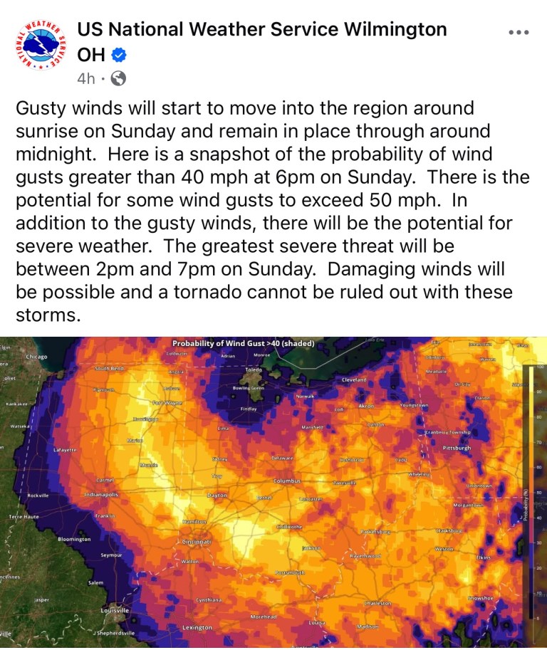 High Wind Gusts For Sunday – Mercer County Outlook