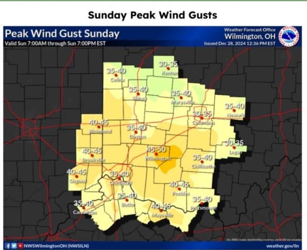 High Wind Gusts For Sunday – Mercer County Outlook