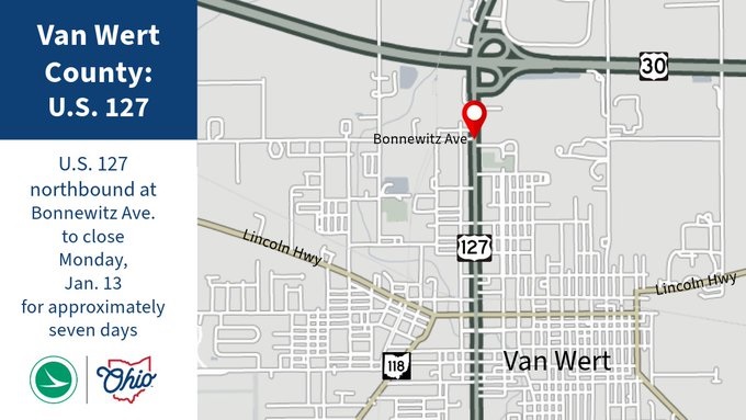 Van Wert Road Closing And Detour Planned – Mercer County Outlook