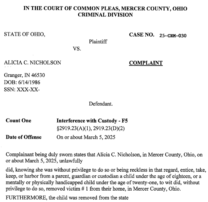 Indiana Woman Indicted On ‘interference with custody’ – Mercer County ...