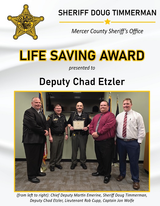Mercer County Sheriff’s Corrections Officer Deputy Chad Etzler Awarded ...