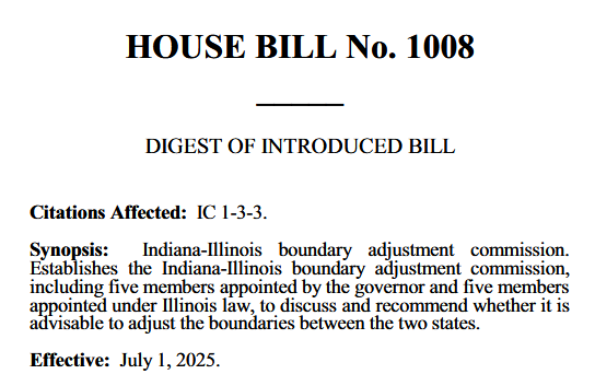 Indiana Moves Forward To Form Indiana-Illinois Boundary Adjustment ...